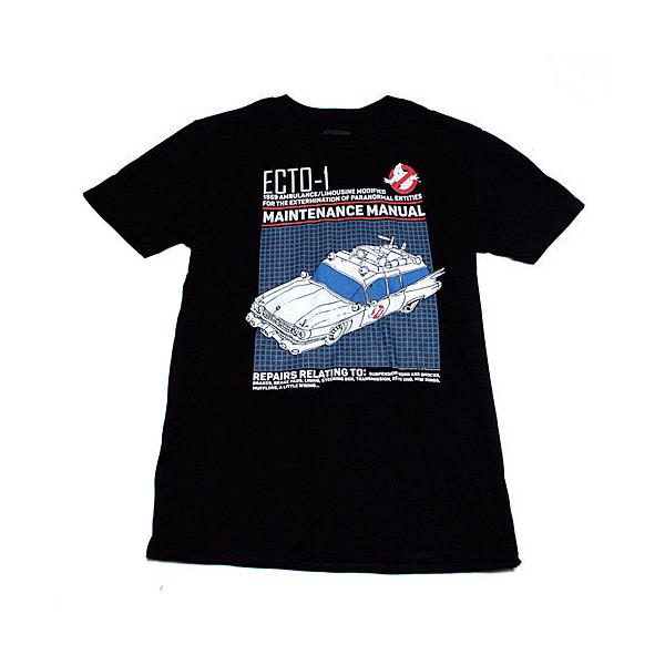 映画『ゴーストバスターズ』のオフィシャルＴシャツ。有名なヘインズ社のカーメインテナンスマニュアルの表紙風にデザインされたECTO1のプリントＴシャツです。コンディション：新品寸法 Sサイズ：肩幅/約38cm 身幅/約42cm 着丈/約67c...