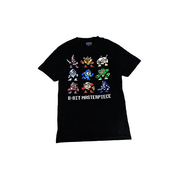 米カプコンのオフィシャルのロックマンＴシャツ。 ロックマンとロックマン１０に登場する8体のボスが描かれたマスターピースな1枚！コンディション：新品寸法 ※寸法は同じサイズでも一枚一枚多少の誤差がありますSサイズ：肩幅/約38cm 身幅/約4...