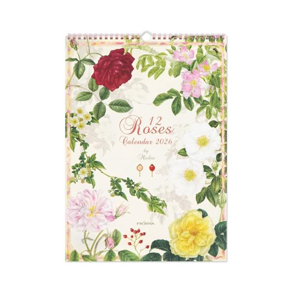 【仕様】●本体：H415xW290mm●壁掛けタイプ●ツインリング式●表紙1枚●本文12枚●六曜あり繊細なタッチで描くローズアーティスト山田道惠氏によるカレンダー。ガーデニングブームの火付け役となった色とりどりの様々なバラの花たちがお部屋を...