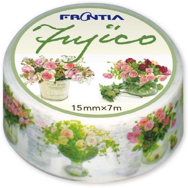 ●サイズ幅１５ｍｍ×７ｍ※直径４３ｍｍカレンダーやダイアリーでも人気の橋本不二子氏デザインのマスキングテープ。今までありそうでなかった細かい花柄のマスキングテープ。グリーティングカードや封筒、携帯ケース、色紙や額縁にデコラージュした瞬間、一...