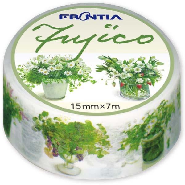 ●サイズ幅１５ｍｍ×７ｍ※直径４３ｍｍカレンダーやダイアリーでも人気の橋本不二子氏デザインのマスキングテープ。今までありそうでなかった細かい花柄のマスキングテープ。グリーティングカードや封筒、携帯ケース、色紙や額縁にデコラージュした瞬間、一...