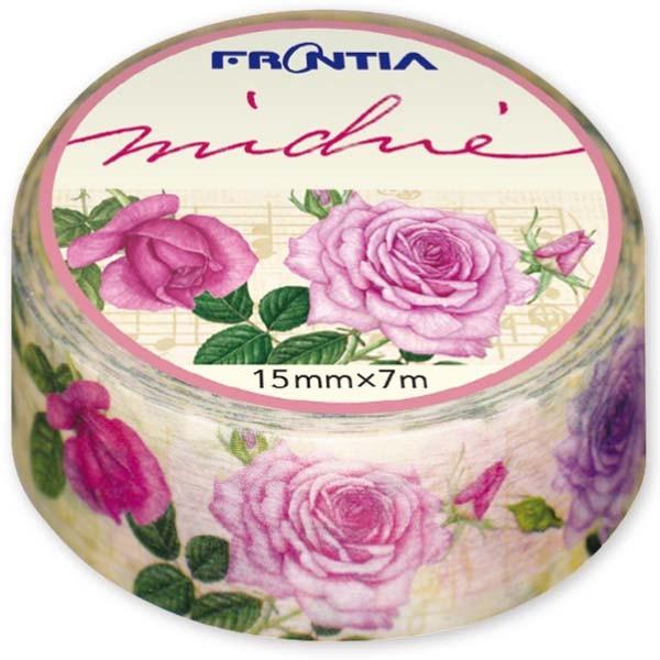 ●サイズ幅 15ｍｍ × 7ｍ ※直径43ｍｍ 細かいバラの花が続く大人な雰囲気のマスキングテープ。広げた瞬間に一気に広がるバラの華やかな雰囲気に魅了されること間違いなし。カレンダーやダイアリーでも人気の山田導恵によるマスキングテープ。グリ...