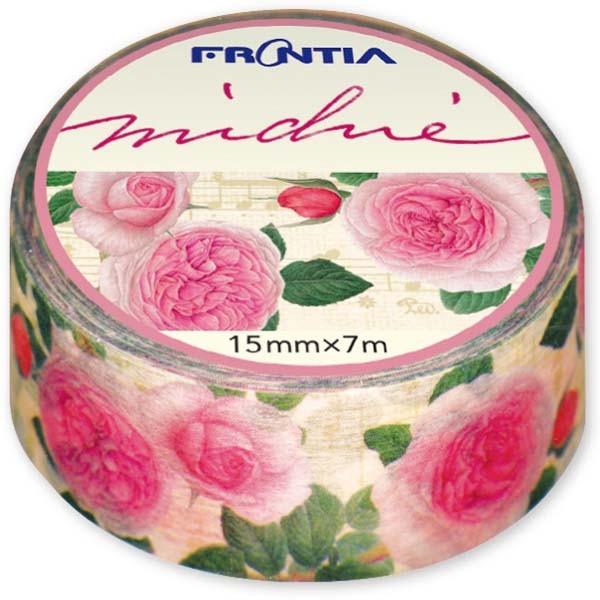 ●サイズ幅 15ｍｍ × 7ｍ ※直径43ｍｍ 細かいバラの花が続く大人な雰囲気のマスキングテープ。広げた瞬間に一気に広がるバラの華やかな雰囲気に魅了されること間違いなし。カレンダーやダイアリーでも人気の山田導恵によるマスキングテープ。グリ...