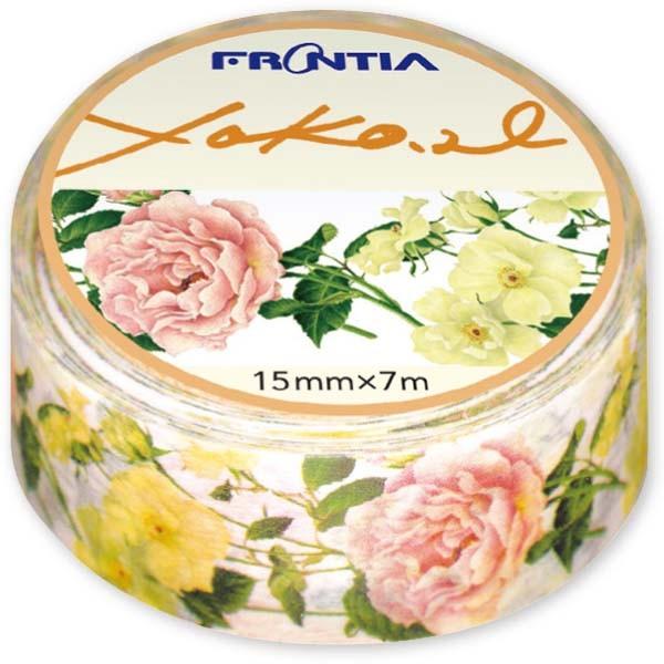 ●サイズ幅１５ｍｍ×７ｍ※直径４３ｍｍ細かいバラの花が続く大人な雰囲気のマスキングテープ。広げた瞬間に一気に広がるバラの華やかな雰囲気に魅了されること間違いなし。カレンダーやダイアリーでも人気の野村陽子デザインのマスキングテープ。グリーティ...