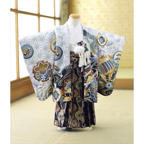 【商品番号：m753-3175】【商品名：白タカに乱菊】【七五三3才男の子】★適正サイズ：身長:87cm〜100cm-----------------------------------------------ご注文前に下記【予約状況】を必...