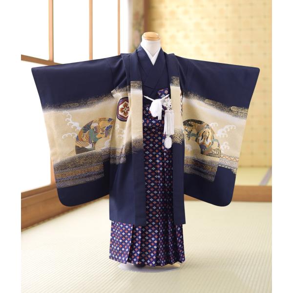 【商品番号：m753-51105】【商品名：紺カブトに字紙】【七五三5才男の子】★適正サイズ：身長:107cm〜120cm-----------------------------------------------ご注文前に下記【予約状況...