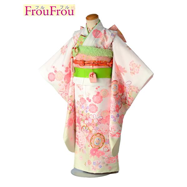 【商品番号：m753-5214】【商品名：陽気な天使 白鼓に花模様 5才】◆七五三5才女の子(小さめ7才)★適正サイズ 身長:110cm前後 (102cm〜115cm)------------------------------------...