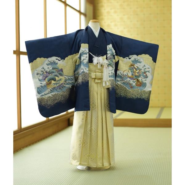 【商品番号：m753-7104】【商品名：紺 タカと宝船】【七五三7才男の子】★適正サイズ：身長:118cm〜128cm-----------------------------------------------ご注文前に下記【予約状況】...