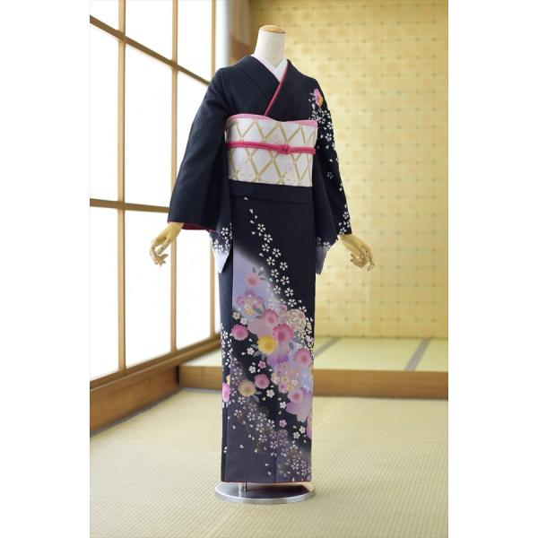 【商品番号：mh1081】【商品名：黒地桜と手まり】※対応身長:156cm〜168cm位　洋服サイズ:7〜13号位まで-----------------------------------------------ご注文前に下記【予約状況】を...