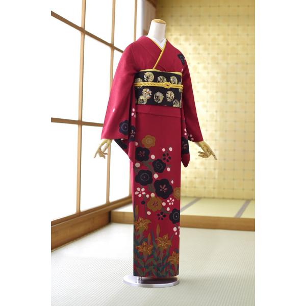 【商品番号：mh1186】【商品名：赤二色絞り梅】※対応身長:159cm〜171cm位　洋服サイズ:7〜13号位まで-----------------------------------------------ご注文前に下記【予約状況】を必...