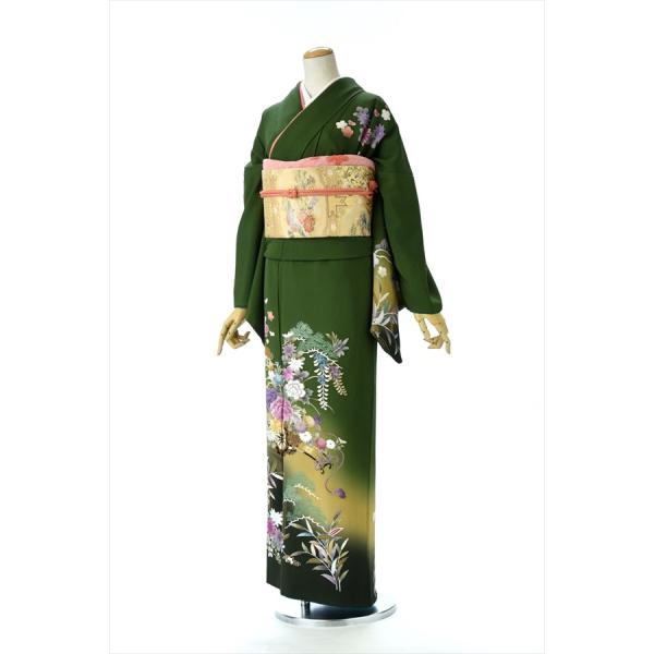 【商品番号：mh1224】【商品名：グリーン滝に花車　広巾】※対応身長:155cm〜163cm位　洋服サイズ:13〜17号位まで-----------------------------------------------ご注文前に下記【予...