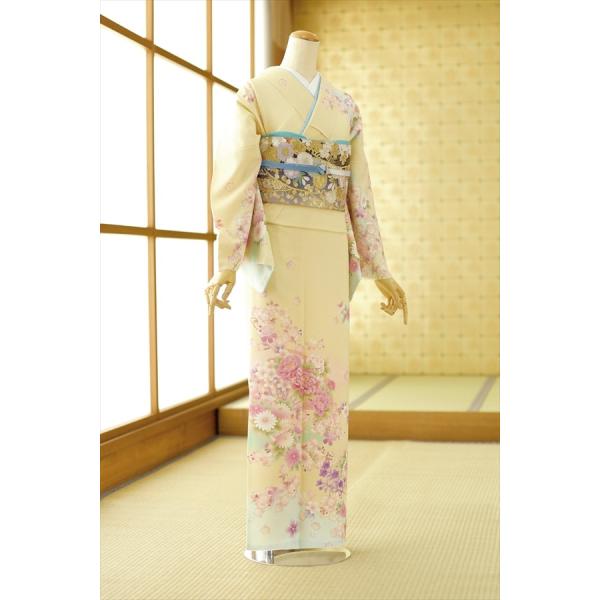 【商品番号：mh1326】【商品名：乙葉イエロー水色鹿の子に花扇】※対応身長:155cm〜167cm位　洋服サイズ:7〜13号位まで-----------------------------------------------ご注文前に下記...