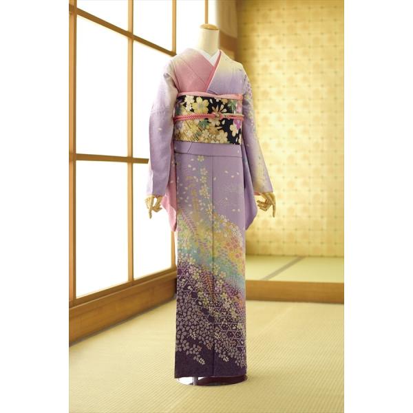 【商品番号：mh1330】【商品名：染分け藤色おぼろ小桜 (広巾)】※この着物は、裏地が背中と両袖には無く腰から裾までは有る商品です。※ご着用おすすめ時期：5月〜9月※対応身長:160cm〜176cm位　洋服サイズ:9〜15号位まで----...