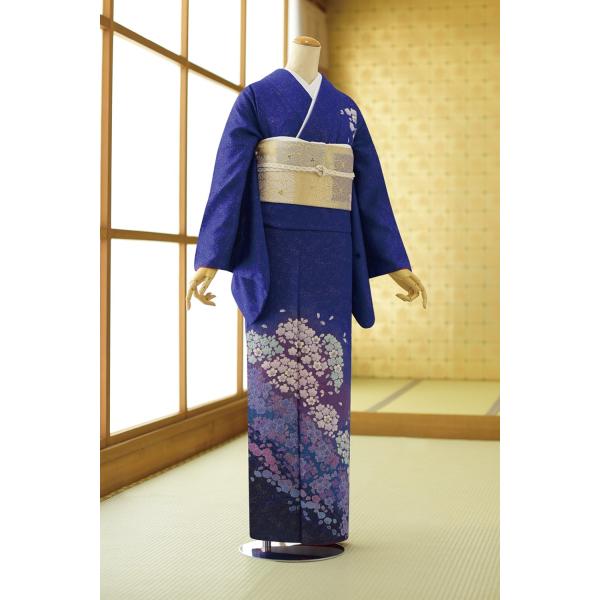 【商品番号：mit1059】【商品名：ラメ入り紺おぼろ山桜】※対応身長:160cm〜175cm位　洋服サイズ:7〜13号位まで-----------------------------------------------ご注文前に下記【予約...