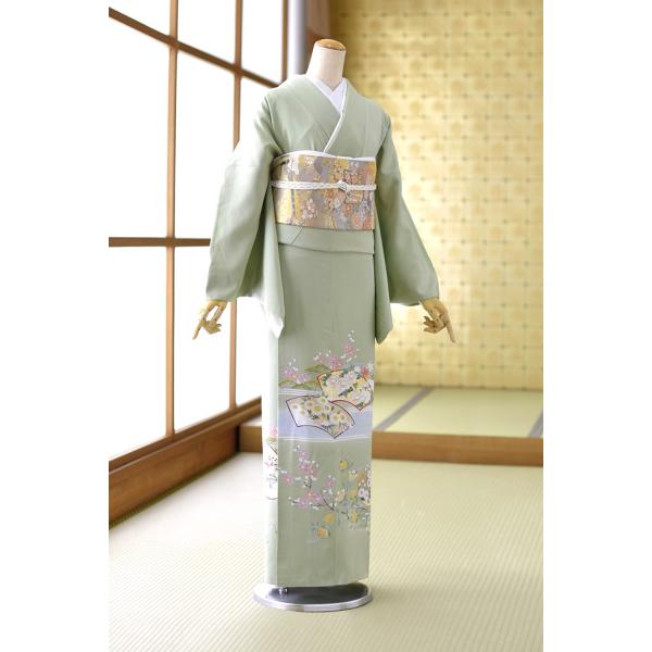 【商品番号：mit2074】【商品名：ヒワ色字紙にたちばな】※対応身長:160cm〜173cm位　洋服サイズ:7〜13号位まで-----------------------------------------------ご注文前に下記【予約...