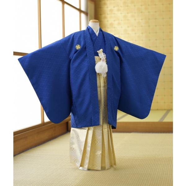 【商品番号：mjk10111】【商品名：青 花菱】★適正サイズ：身長：140cm前後　紋付 袴-----------------------------------------------ご注文前に下記【予約状況】を必ずご確認ください。--...