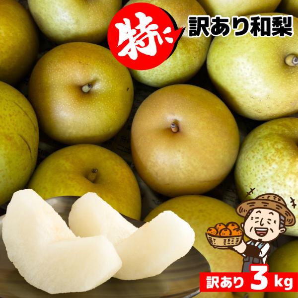 ご家庭用の不選別・不揃いの梨！食感柔らか♪絶妙の酸味！★お届け方法 宅急便【ゆうパック／佐川急便】常温便★保存方法 食べる直前に冷蔵してください★内容量 約3kg箱込み 約10玉〜20玉前後(※不揃いのため個数不定)3kgという規格です。重...