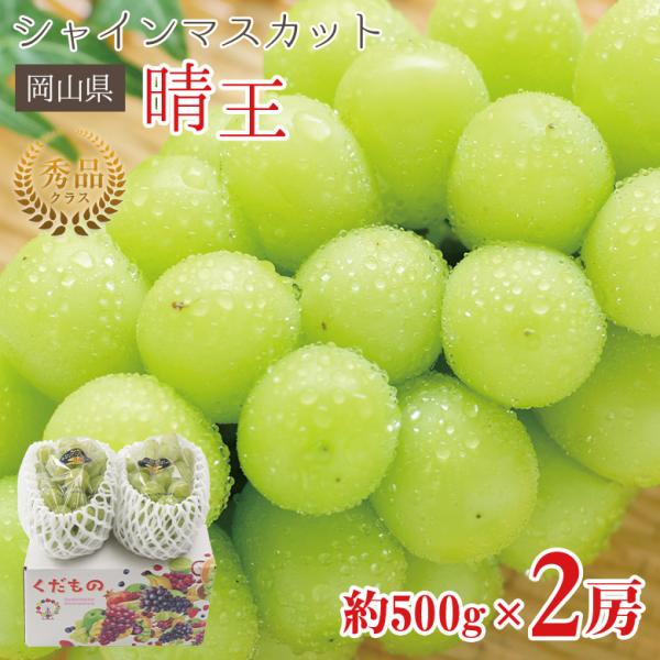 ■ブランド：シャインマスカット■商品名：晴王 シャインマスカット■内容量・サイズ：約 500g 2房■保存方法・賞味期限：常温、商品到着後早めにお召し上がりください。■生産地：岡山県■販売期間：8月下旬〜■販売者：株式会社GIANTKILL...
