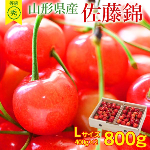 ■商品名：佐藤錦■内容量・サイズ：Lサイズ 800g(400g×2)■保存方法・賞味期限：常温、商品到着後早めにお召し上がりください。■生産地：山形県■販売者：株式会社GIANTKILLING ■クール便：非対応■商品説明今やさくらんぼの代...