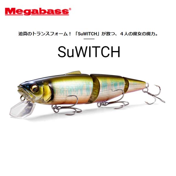 SuWITCHはXPODより導入されたアイティオーテクノロジー、「トランスフォーメーションシステム」(PAT.)を搭載。ひとつのルアーに複数のキャラクターを与える画期的なシステムは、ワンタッチでリップの角度を変更でき、ターゲットレンジと効果...
