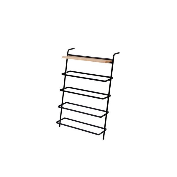 サイズ：W60×D32.5×H86.1材質：スチール(粉体塗装) 天然木(パイン) ラッカー塗装組立式　耐荷重：バー1つあたり/1.5kg 棚板/1.5kgスペースを広く見せながら玄関をオシャレにコーディネート一般的な靴箱とは違い、圧迫感が...