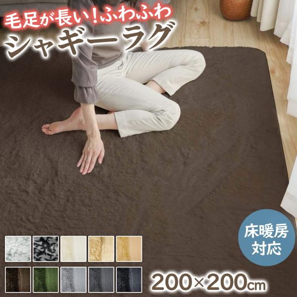 ＜仕様＞商品名　シャギーラグサイズ　200×200cm※サイズは誤差が生じますので、予めご了承ください。素材表地：ポリエステル100％中材：ウレタン裏面：不織布(PVC点滑り止め)備考　開封後は新品の為においのする場合がございます。こちらの...