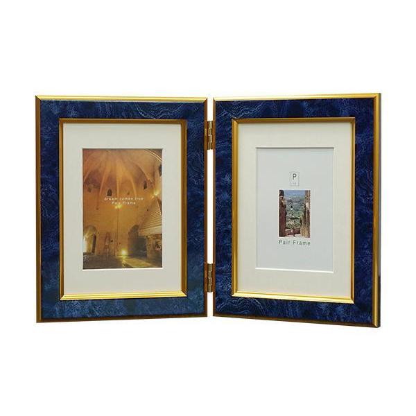 大理石調にゴールドのラインが入った華やかな写真立て。記念品・贈答品にも喜ばれるフレームです。