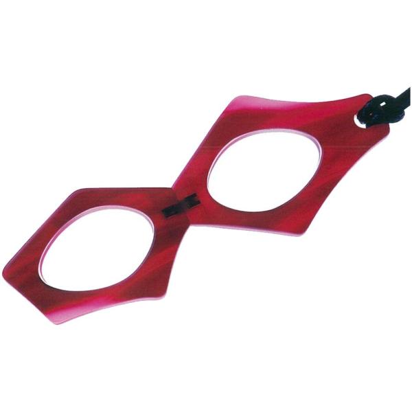 広げて両目で見られる、折りたたみ式ルーペです。折りたたみ時は倍率が倍になります。