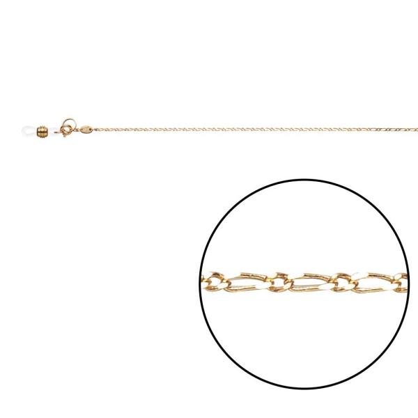 ゴールドカラーのメガネチェーンです。メガネをオシャレに彩ります。