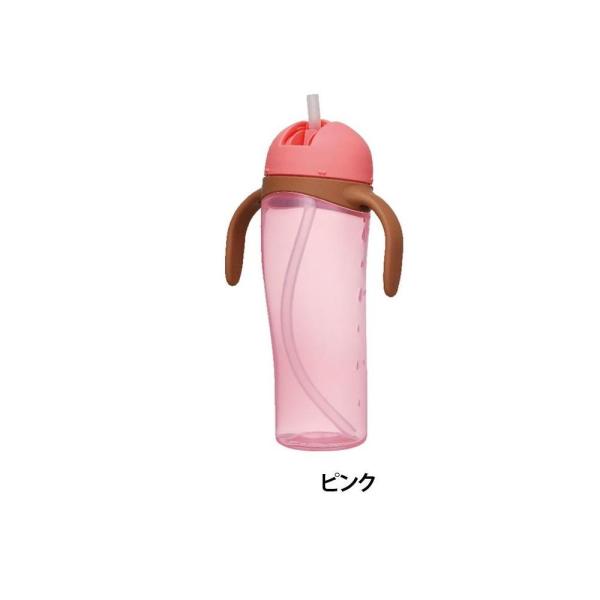 赤ちゃんでも飲みやすい、やわらかいストローです。ハンドルをはずしても使えるので、バッグの中でかさばりません。スリムなボトルでコンパクトに持ち運びできます。