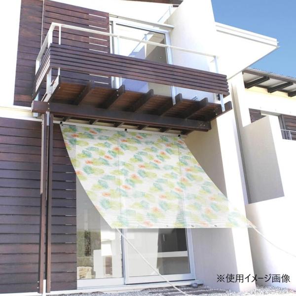 直射日光を和らげ、気になる視線はしっかりガードします。室内からも柄が見えるタイプ。ハトメ加工がしてありますので、簡単に取り付けできます。