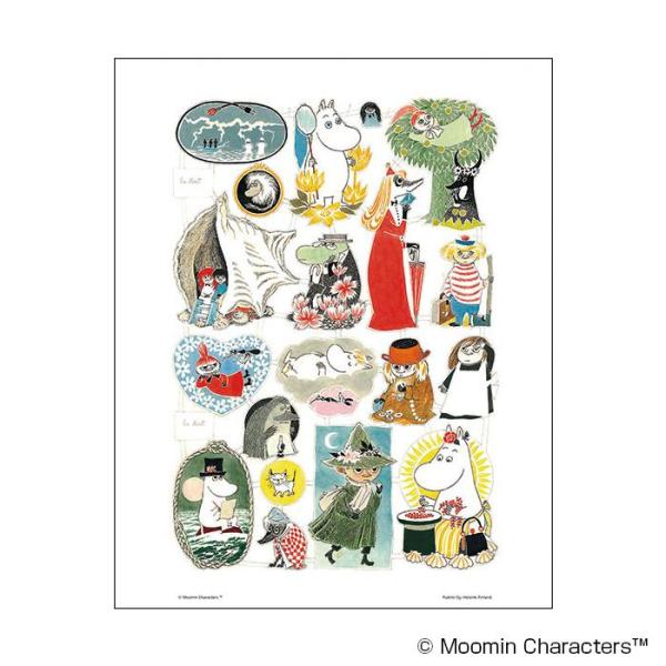 すごろくゲームがモチーフのミニポスターです。お馴染みのムーミンキャラクターたちが描かれています。