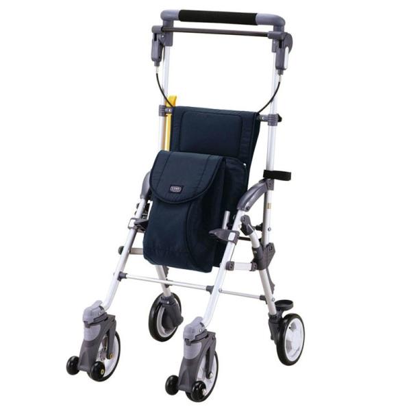 すぐれた走行安全性と車体の軽量化を同時に実現です。防水加工生地を使用しています。背面には小物入れネットつき。前のバッグを倒せばどこでも椅子に早終わりです。