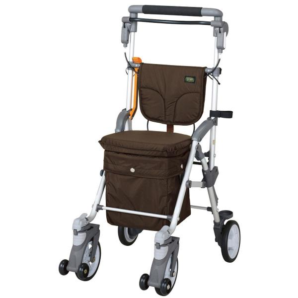 便利な大型バッグがついたコンパクトタイプのシルバーカー。バッグの容量は10リットルです。コンパクト軽量タイプのシルバーカーとしては大きな容量を確保しました。やわらか座席つきで、厚さが3センチもあるやわらかクッションが入っているので、座り心地...