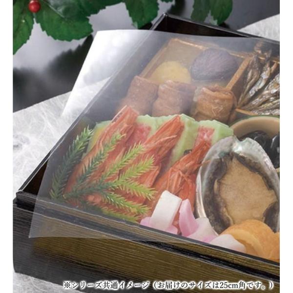 お弁当の掛けフィルムシートや、食品用敷きフィルムとして多用途で使用されています。寿司桶の底に敷いて、ご飯粒のこびり付きを防止出来ます。食品が桶容器に直接触れないため、後片付けが簡単です。