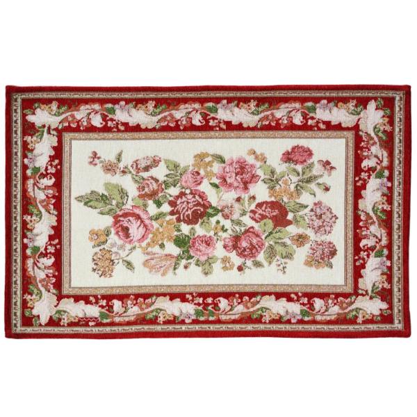 花柄のシェニールマットです。