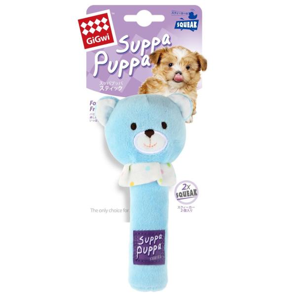 「GiGwiスッパプッパスティック」は、パピーや超小型・小型犬におすすめの、ふんわりやさしい感触のぬいぐるみトーイです。お口の小さなワンちゃんにもくわえやすいスティック形状で、ボディには弱い力でも鳴らせる優しい鳴り音の筒形スクィーカーが入っ...