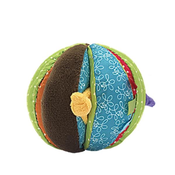 カラフルなパッチワーク風の柄が可愛い、やわらかくてくわえやすいボールおもちゃです。それぞれの房にはカシャカシャ音がするクリンクルやスクィーカーが入っており、わんちゃんが楽しめる仕掛けがたくさん!また、房の間にトリーツを挟めば、知育トイとして...