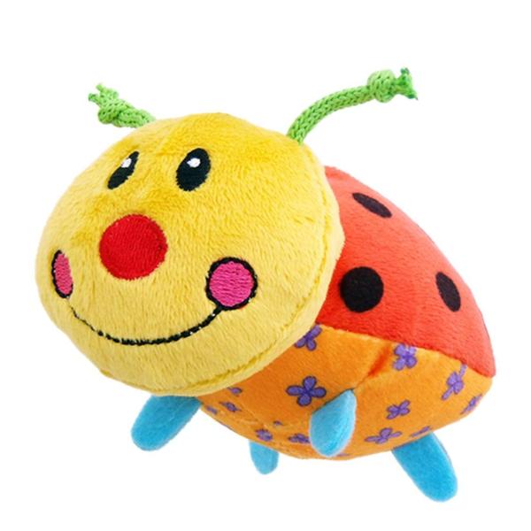 ポップな色が楽しいぬいぐるみトーイです。しっかり咥えられる大きさで、愛嬌のあるかわいい顔をしています。色々な遊び方ができ、ワンちゃんを飽きさせません。