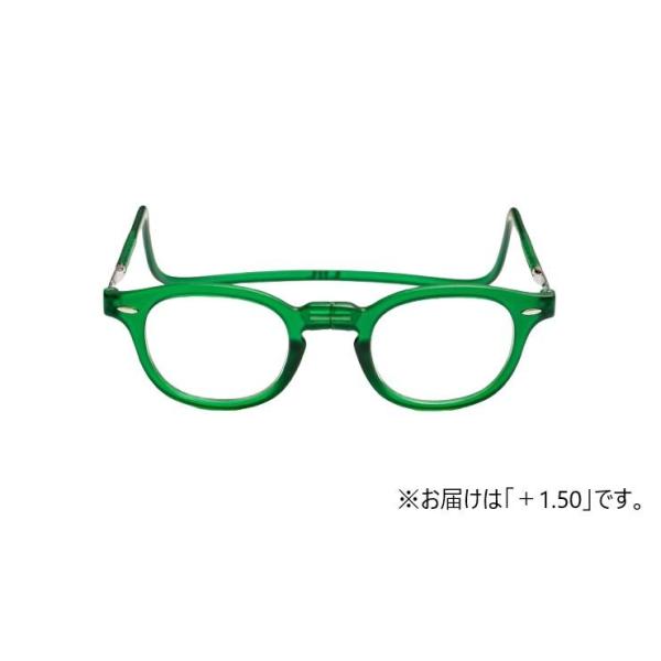 都会的な印象の、太めのボストンフォルムの老眼鏡です。