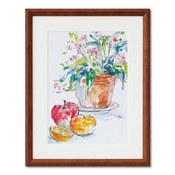 絵を主役にするシンプルなフレームの額です。F4号(333×242)の用紙が入るように中のマットの窓を(315×224)に抜いています。