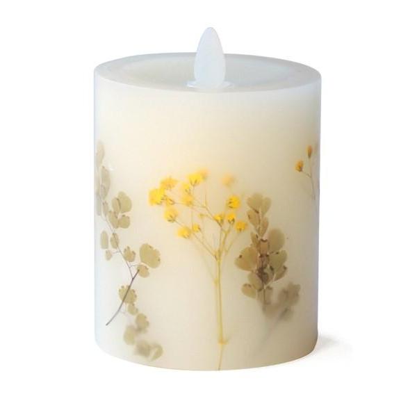 フレームレスフリッカーキャンドルのフラワーシリーズ。フェイクのボタニカルキャンドルとして完成度が高く、ドライフラワーのレイアウトがとても綺麗です。本物のキャンドルの中をくり抜いてLEDが仕込まれています。キャンドル自体が淡く発光する様子に癒...