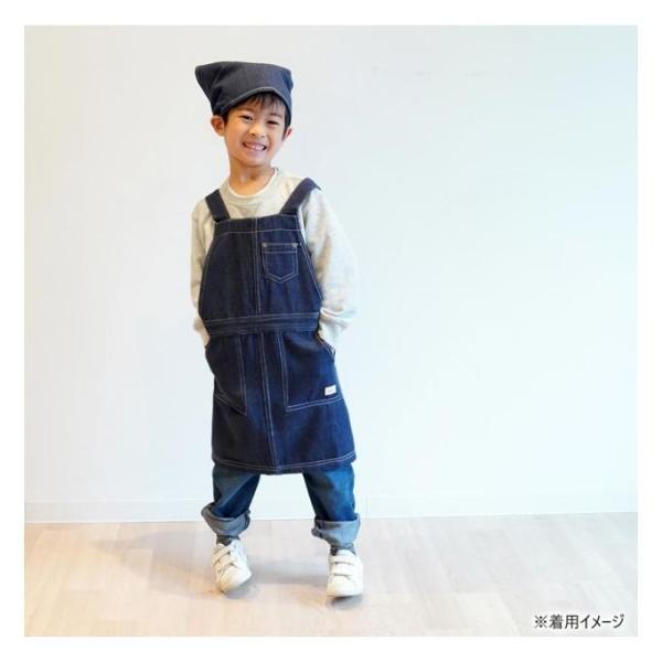 デニムが特徴的なエプロンです。、学校行事にもおすすめです。