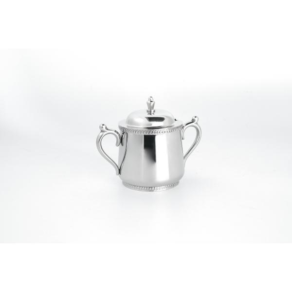 ステンレス製で丈夫なシュガーポットです。