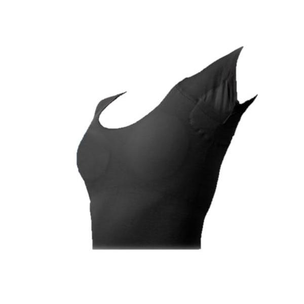 マイクロファイバー素材のワキパッド付き汗取りインナー。取り外し可能なカップ付き。