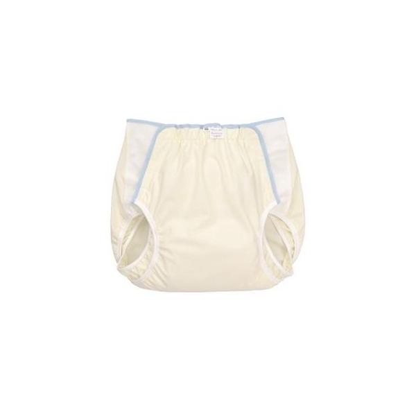 2重ギャザーなので横モレしにくく、安心なLLサイズのおむつカバーです。体型に合わせて調整しやすい面ファスナー式で、おむつ交換がしやすい全開タイプです。腰部と股幅にゆとりがあり、あてやすい形状です。繰り返し洗濯できる丈夫な素材を使用しており、...