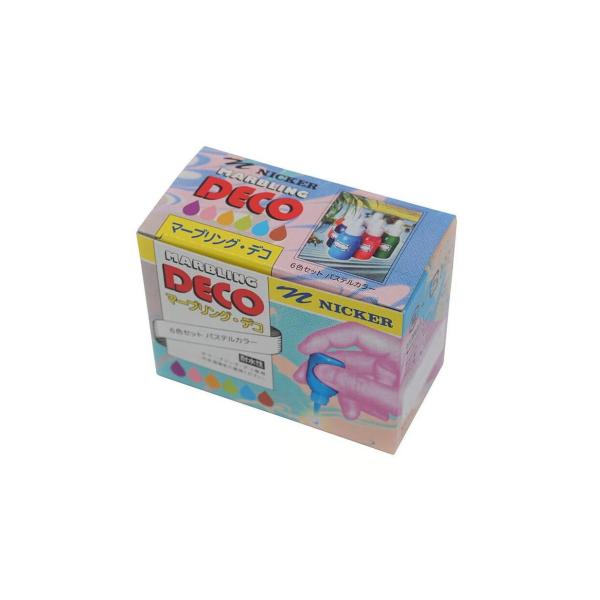 吸水性のある素材なら紙にでも立体物にもマーブリング模様を写せます!乾燥後、耐水性になります。