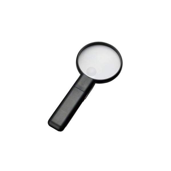 手持ち式・スタンド式の2通りで使える、LEDライト付ルーペ。両手が自由に使えて、細かい作業に最適です。LEDライト付なので暗い場所でも明るく拡大します。