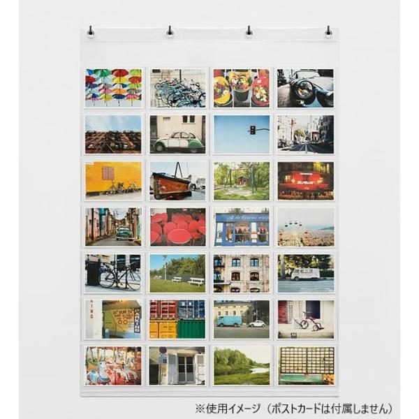 旅先、雑貨屋、推しグッズなどでついつい買ってしまうポストカードの他に、好みのフライヤー、ショップカードなどを壁面に28枚飾れる「ヨコ向きポストカード用」のディスプレイポケット。ポケットはヨコ向きポストカードがすっぽり収まる横長仕様になってい...