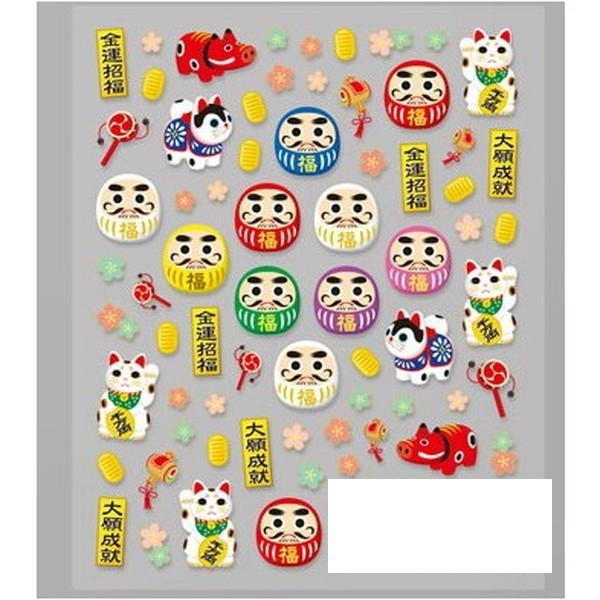 お守りのように願いを込めて作り上げれば、きっとあなたに福を運んでくれる縁起物アクセサリーになるかもしれません。レジンの中に入れたり、外側に貼ったりすることが出来ます。このシールは極薄の素材を使用しています。